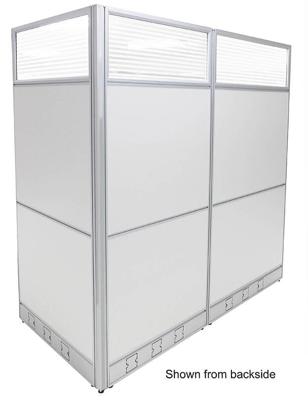 TrendSpaces Washable White Laminate Cubicles w/Glass Series - 67"H Open ...