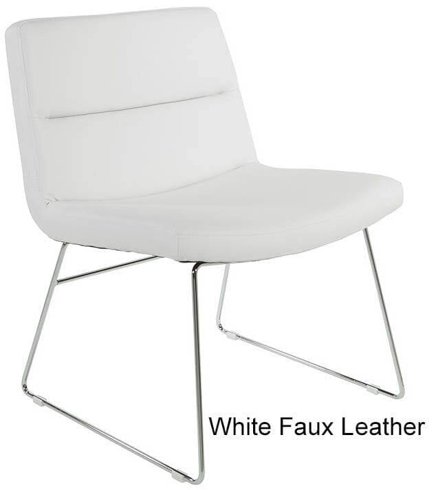Modern Faux Leather Armless Guest Chair with Chrome Frame
