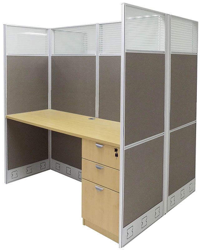 60"W x 49"D x 67"H Value Series Double Starter Cubicle