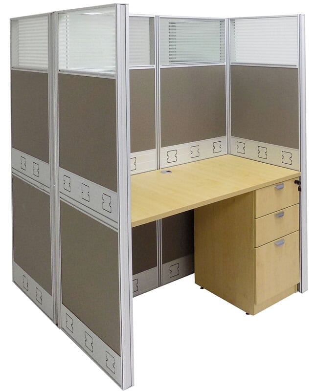 48"W Premium Office Cubicle Series - 48"W x 24"D x 48"H Starter Cubicle ...