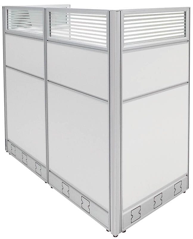 48"W White Laminate Washable Cubicles - 48"W x 24"D x 48"H Starter Cubicle