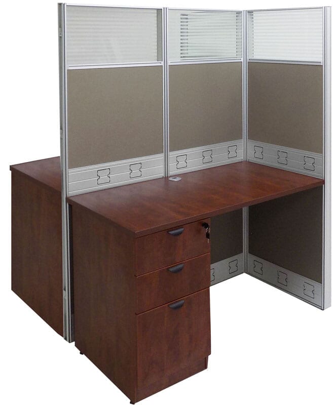 48"W Premium Office Cubicle Series - 48"W x 24"D x 48"H Starter Cubicle ...