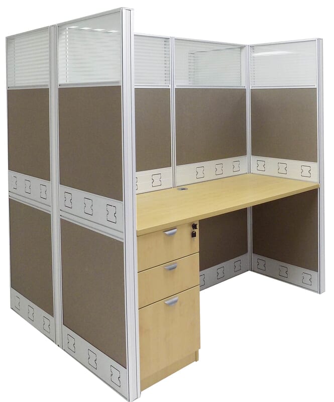 60"W Premium Office Cubicle Series - 60"W x 24"D x 48"H Starter Cubicle ...