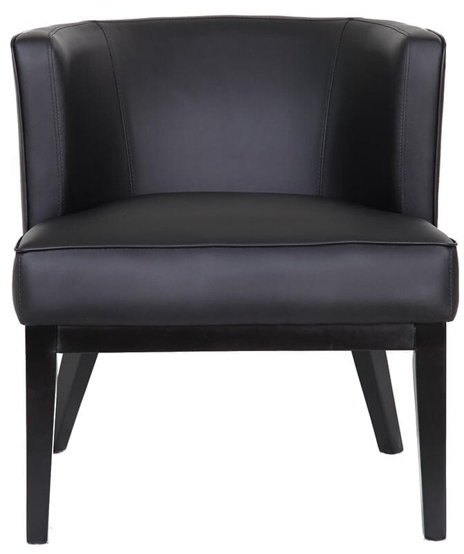 Black Vinyl Barrel Guest Chair