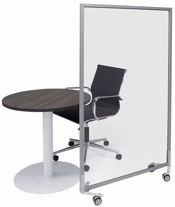36"W x 60"H Clear Acrylic Washable Office Panel w/Optional Wheels - IN ...