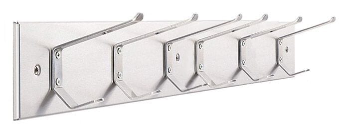 36" 6 Hook Stainless Steel Wall Rack