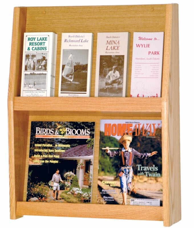 Open Front Oak Literature Displays