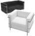 Modern Classic Leather Reception Seating in White or Black - Chair
