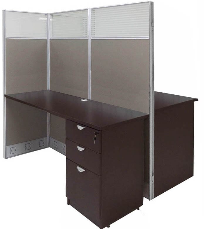 60"W x 49"D x 67"H Value Series Double Add-On Cubicle