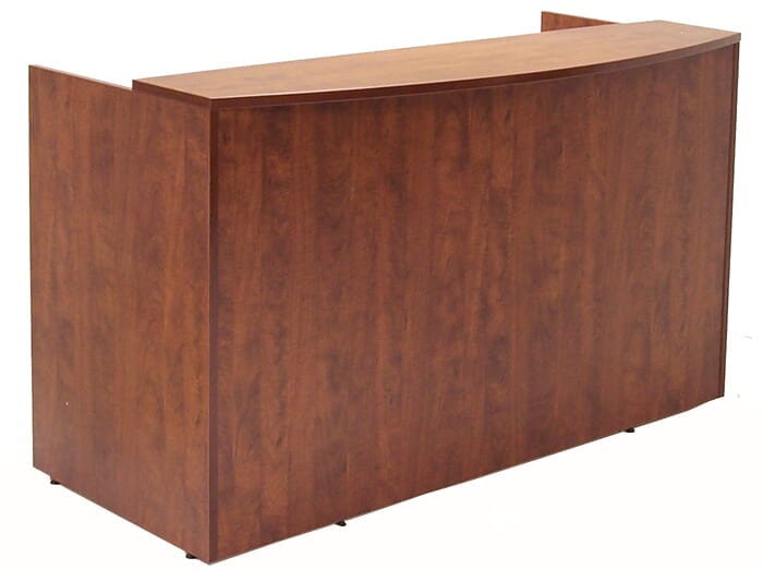 Rectangular Cherry Laminate Reception Desk with Drawers