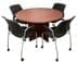48" Round Cherry Discussion Table w/4 Mobile Stacking Chairs ...