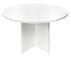 42" Round White Conference Table w/4 Mobile Stacking Chairs ...