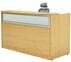Maple Rectangular Reception Desk w/Frosted Glass Panel