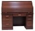 60"W Solid Oak Rolltop Computer Desk in Cherry Finish - IN STOCK! Made ...