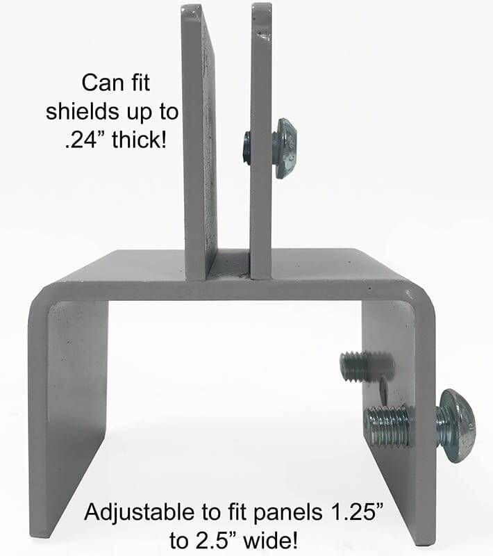 Set of 2 Sneeze Guard Clamps for Cubicles - For Panel Walls 1.25" to 2. ...