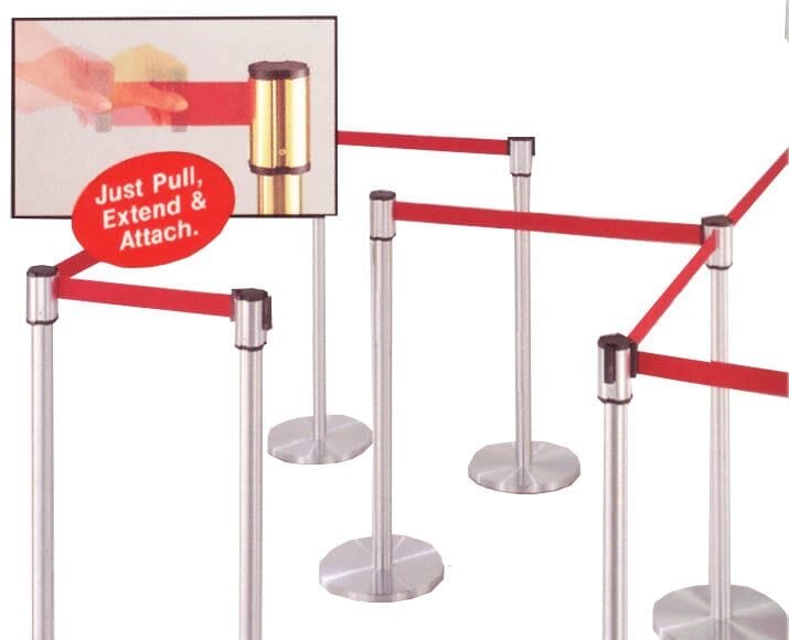 Pull-out pedestrian control straps are attractive and efficient. Easy ...