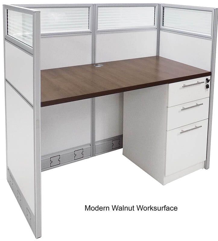 48"W White Laminate Washable Cubicles - 48"W x 24"D x 48"H Starter Cubicle