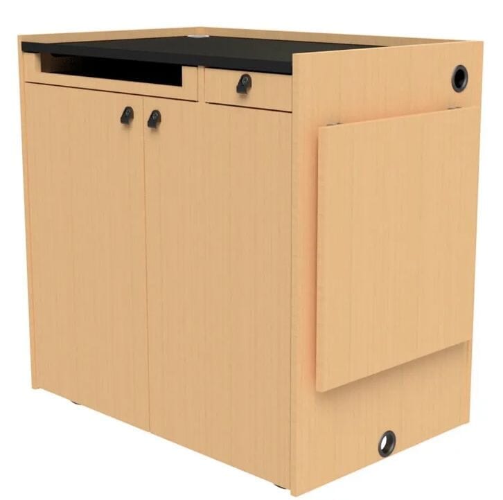 Wood Veneer Multimedia Workstation