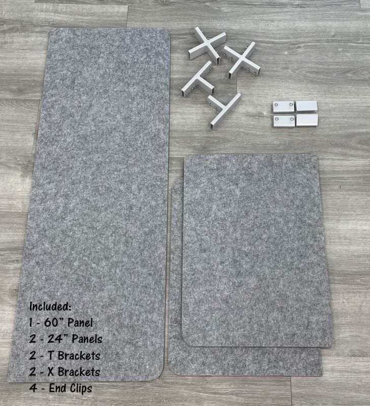 60"W x 48"D 2-Person PET Desktop Privacy Divider - Add On