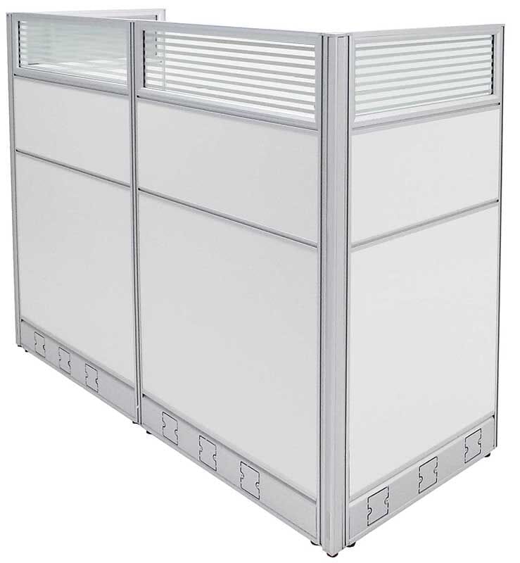 60"W White Laminate Washable Cubicles - 60"W x 24"D x 48"H Starter Cubicle