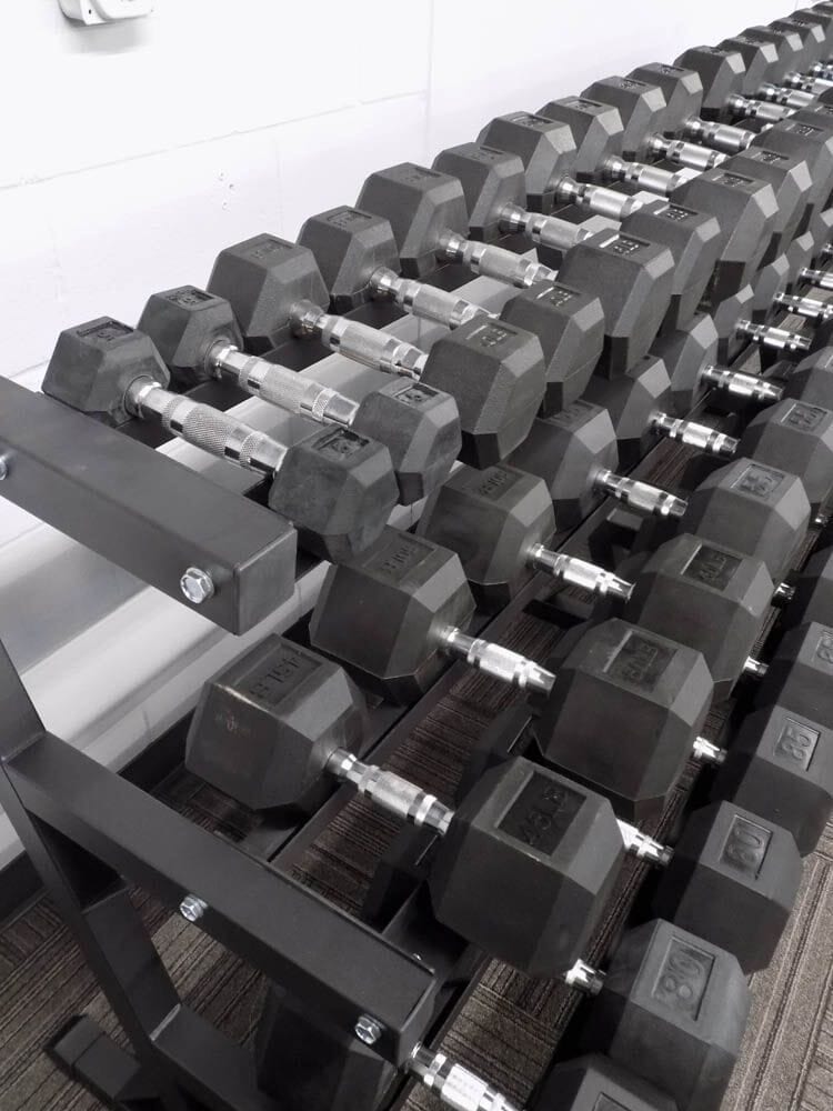 5-100 lb. Dumbbell Set w/ Storage Rack and Adjustable Weight Bench