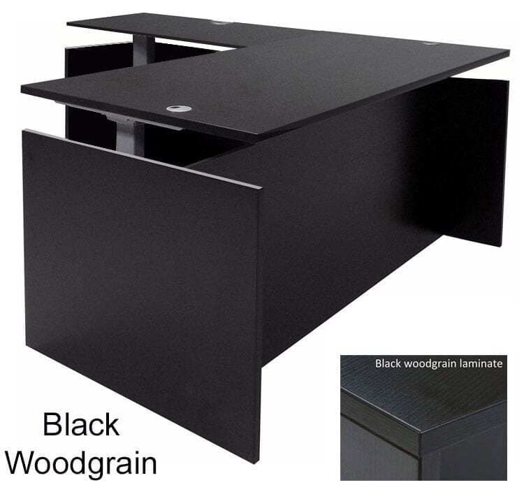 71" x 84" Enclosed Fully Height Adjustable Executive L-Shaped Desk