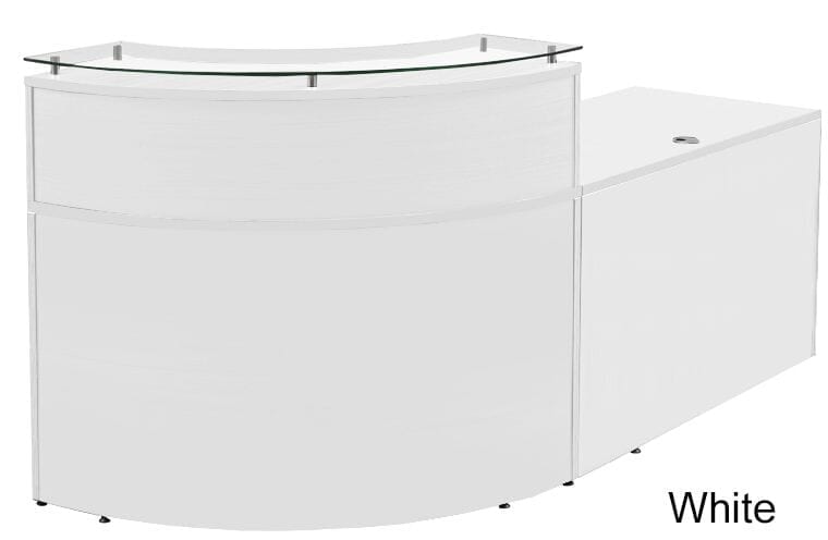 84" x 36" Small Office Curved Reception Desk with ADA Return