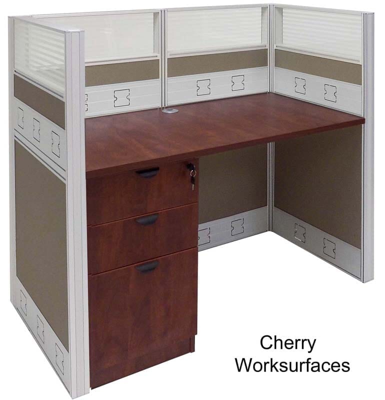 48"W Premium Office Cubicle Series - 48"W x 24"D x 48"H Starter Cubicle ...