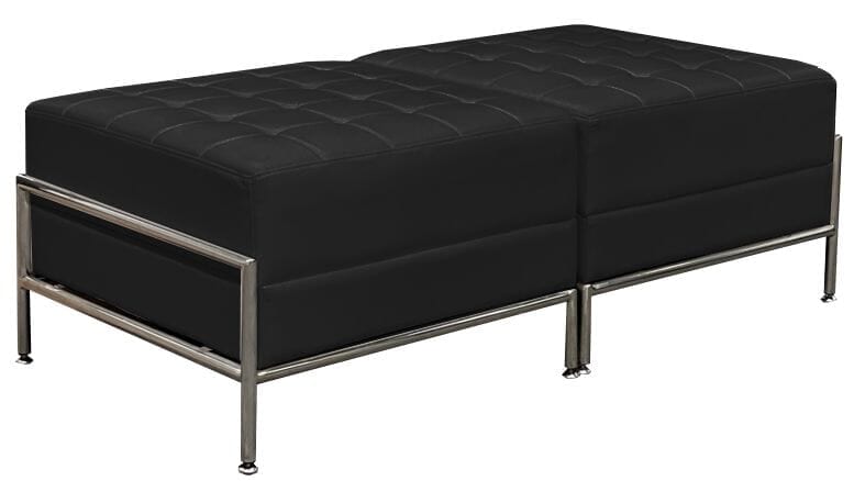 Black Tufted Modular Bench Series - 2 Person Bench