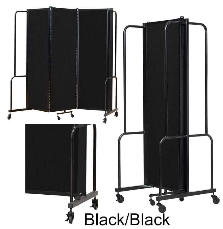6'W x 6'H Fabric Folding Mobile Room Divider