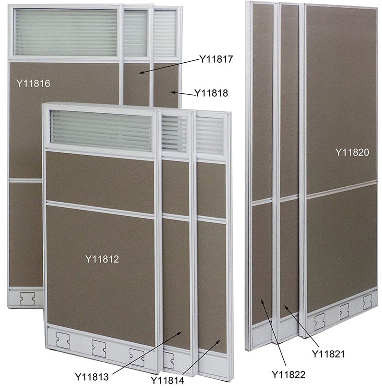 1-1/4" Thick Single Raceway Office Panels - 24"W x 48"H Glass Window ...