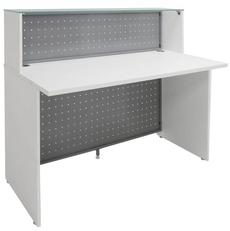 Small 55" Wide White Reception Desk