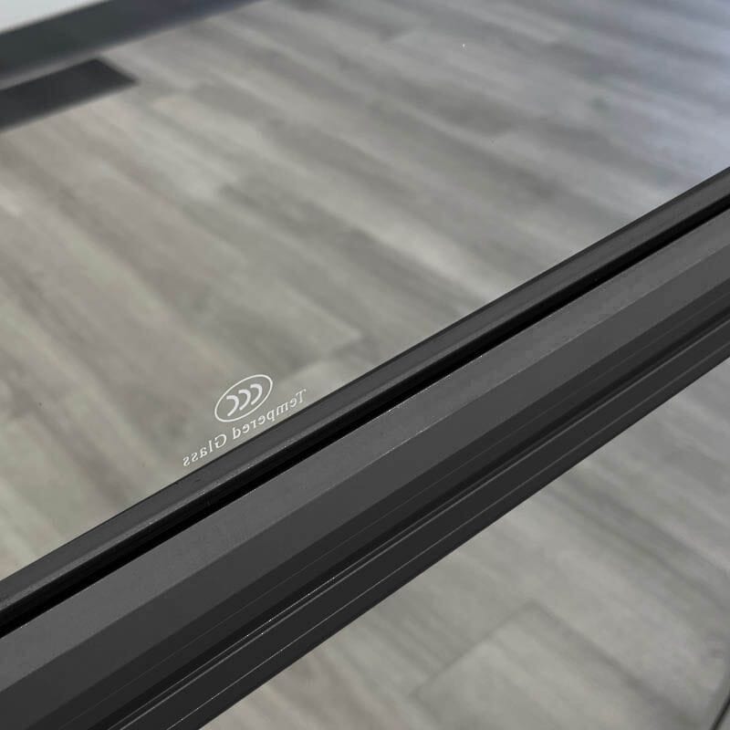 7-Foot High Clear Glass Office Panels w/ Black Frame - 24"W x 7'H - See ...