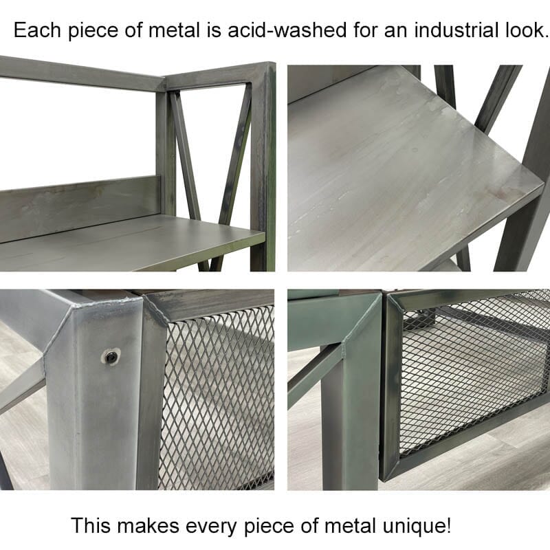 Xdustrial Series Raw Metal Frame 36"W Open Storage Hutch