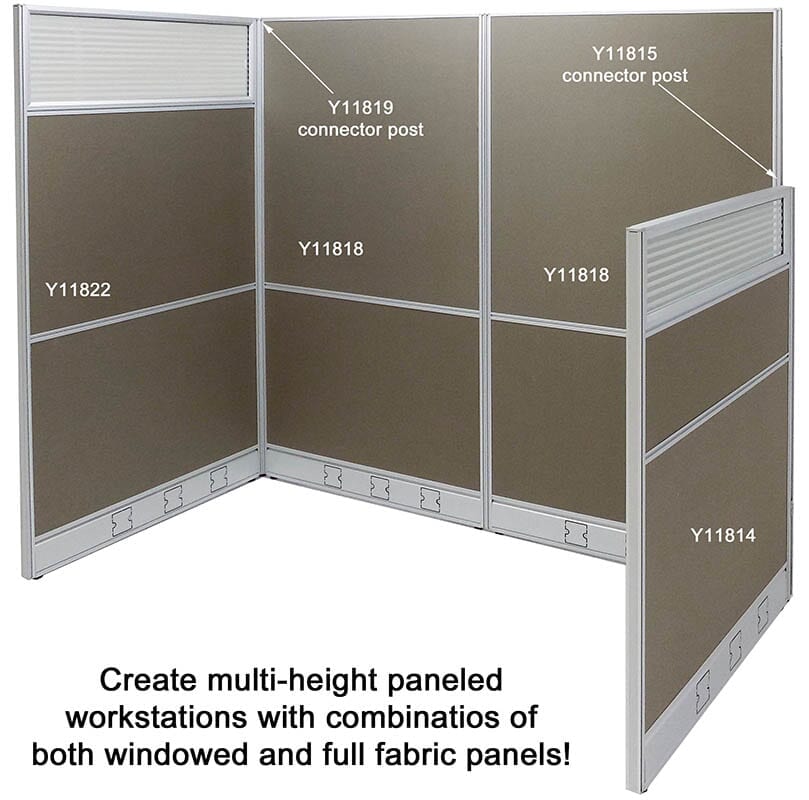 1-1/4" Thick Single Raceway Office Panels - 24"W x 48"H Glass Window ...