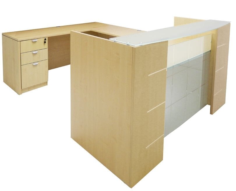 U-Shaped Glass Front Reception Desk