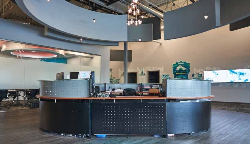 Glass Top Wheelchair Accessible Reception Desk