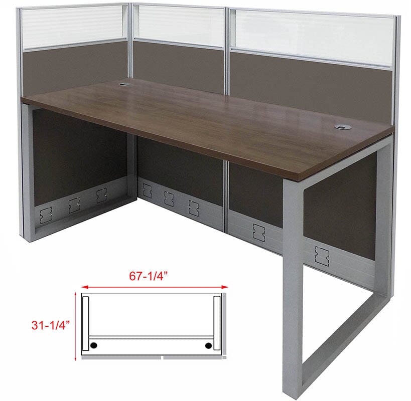 TrendSpaces Value Cubicle Series - 4 Person Cluster Cubicle