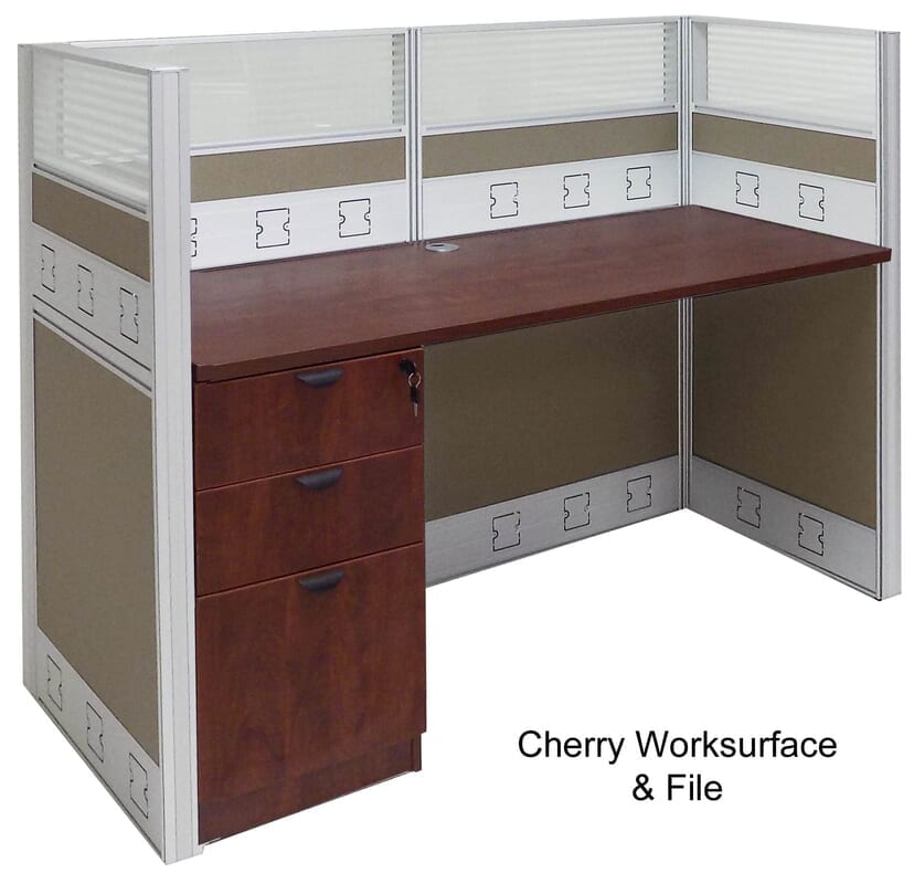 60"W Premium Office Cubicle Series - 60"W x 24"D x 48"H Starter Cubicle ...