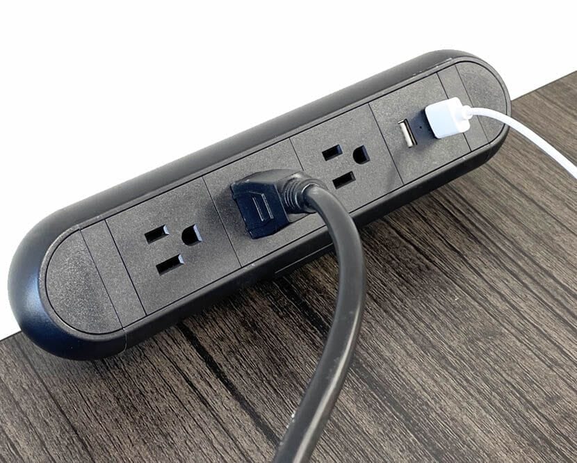 Clamp-On Power Strip w/USB Charging Ports