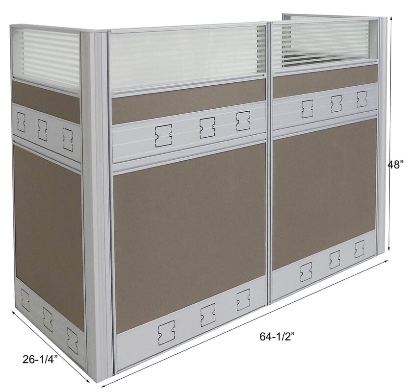 60"W Premium Office Cubicle Series - 60"W x 24"D x 48"H Starter Cubicle ...