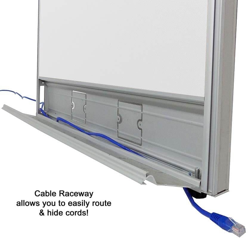 Washable White Laminate Single Raceway Panels w/Glass Window - 24"W x ...