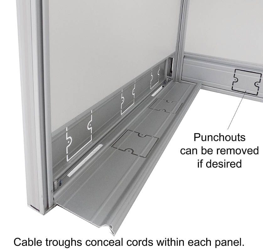 Washable White Laminate Single Raceway Panels w/Glass Window - 24"W x ...