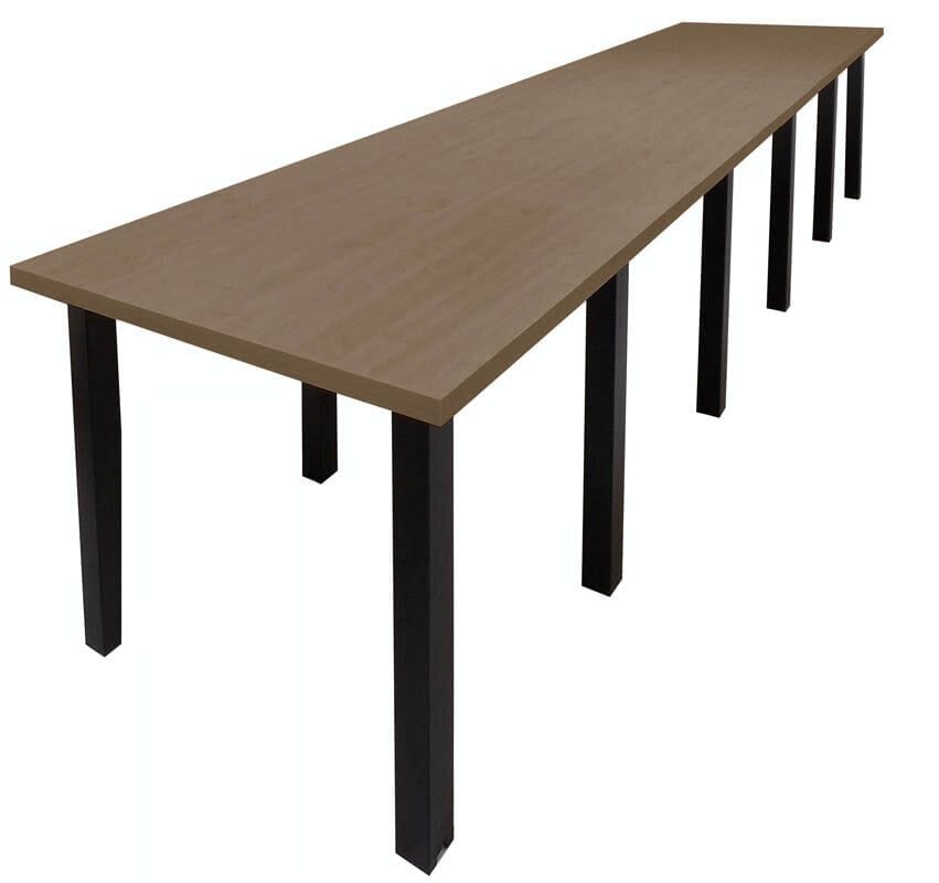 Standing Height Conference Tables w/Square Black Legs & White, Mocha ...