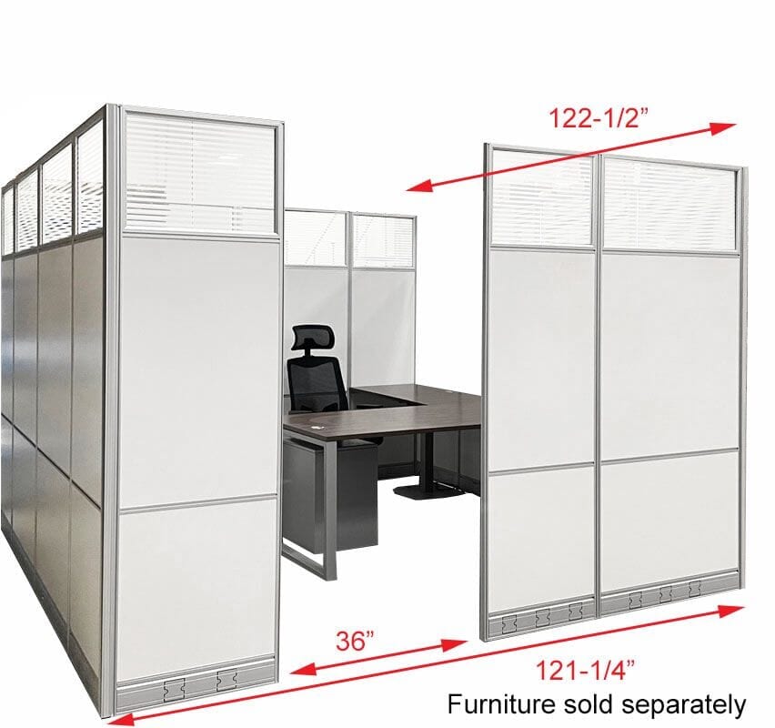 10' x 10' x 7'H Tall White Laminate Modular Office - Add-On Cubicle