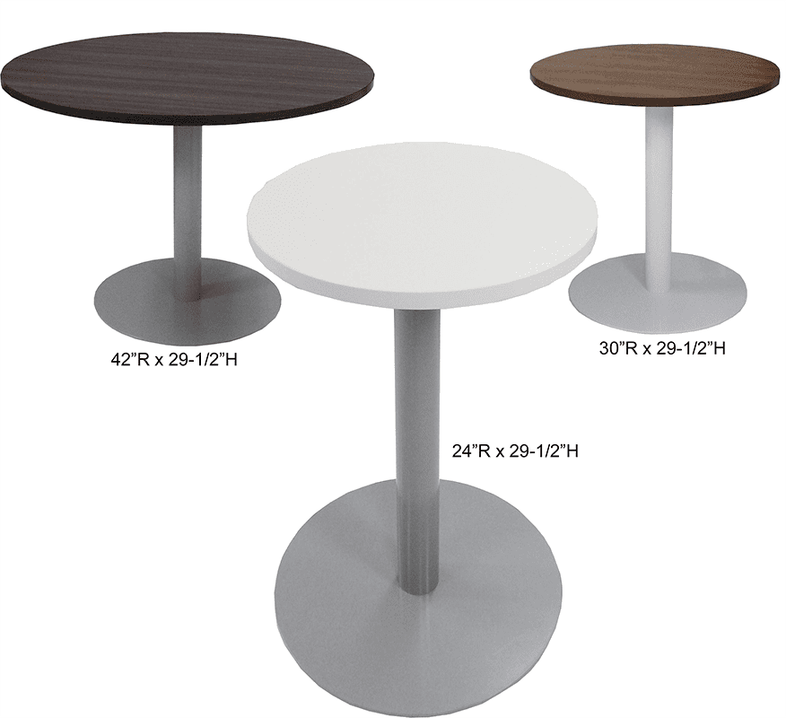 24" Round x 29"H Metal Disc Base Meeting/Conference/Cafeteria Table ...