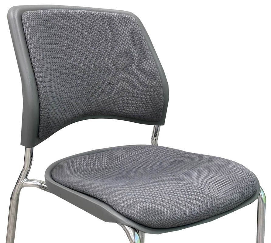 Gray 300 lb. Capacity Premium Padded Ganging Stacking Chair
