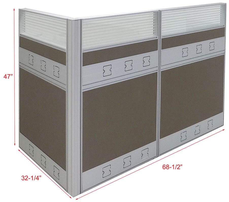 TrendSpaces Office Cubicles-Premium Single Open End Cubicle