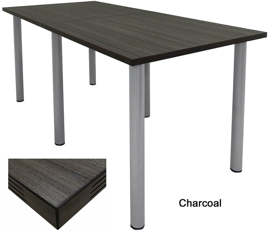 Standing Height Conference Tables w/Round Post Legs in White, Mocha ...