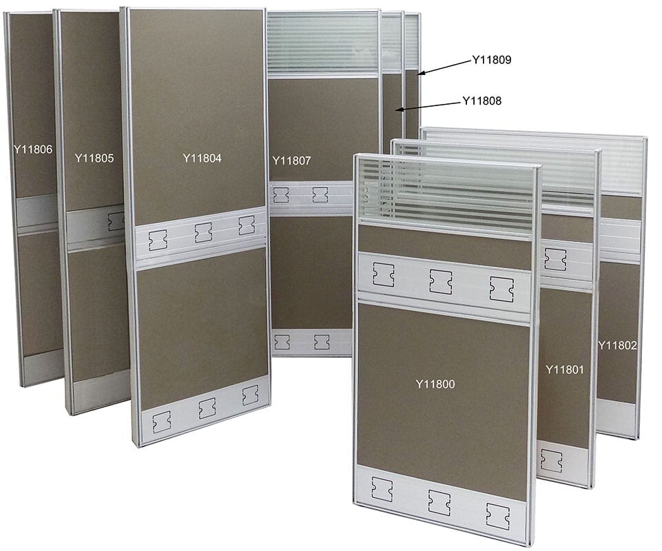 Premium 2-1/4" Thick Double Raceway Office Panels - 24"W x 48"H Glass ...